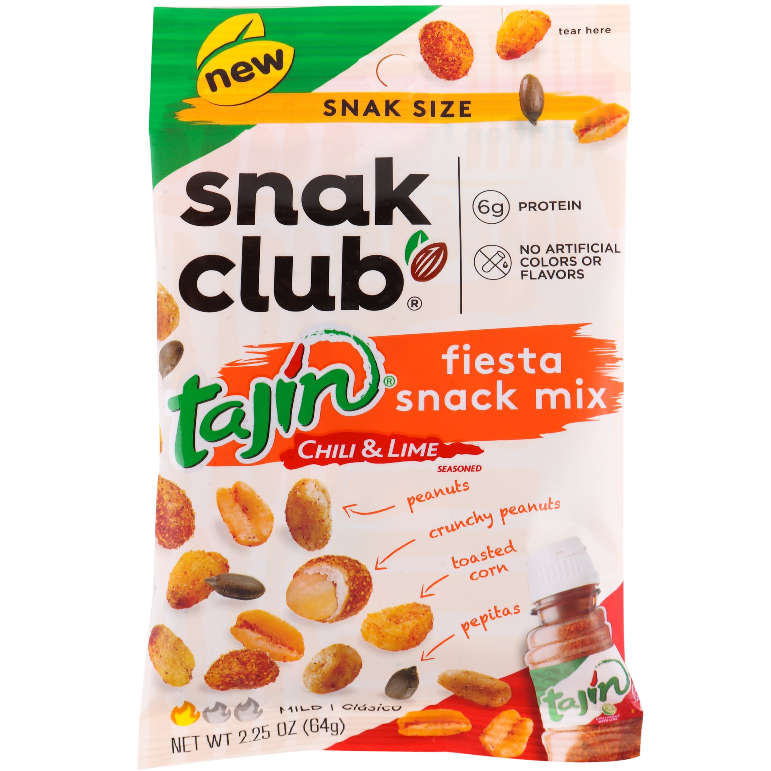 Snak Club Tajin Clasico Chile Lime Seasoned Fiesta Mix 2.25 oz. Bag (2 ...