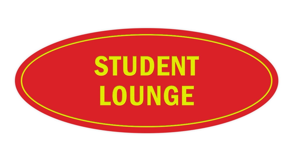 Oval Student Lounge Sign (Red/Yellow) - Small 2x5" - Walmart.com