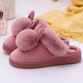 Women House Slippers Winter Cozy Cute Furry Bunny Animals Home Slipper ...