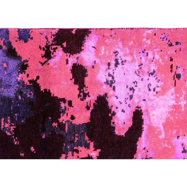 Ahgly Company Indoor Rectangle Abstract Pink Modern Area Rugs, 8' x 10 ...