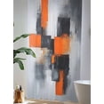 Abstract Color Stitching Sheer Curtains 108 Inch Long 1 Panel Orange ...
