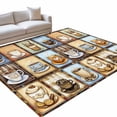 4x6 Retro Splicing Art Area Rug for Living Room, Washable Non Slip Low ...