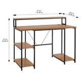 Mainstays 47" Computer Desk with Storage Shelves, Walnut Finish ...