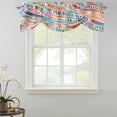 Abstract Stripes Tie Up Valance Curtains Red Orange Blue Gradient Wavy ...
