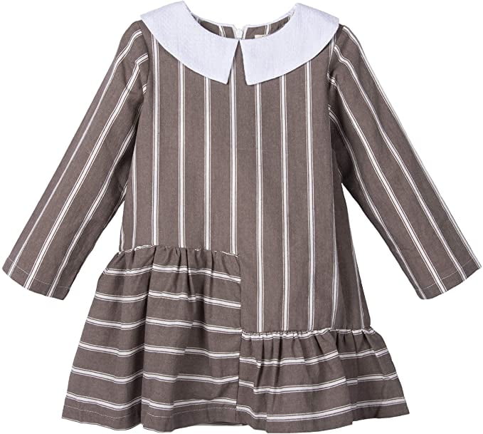 ContiKids Toddler Little Girls Peter Pan Collar Dresses Long Sleeve ...