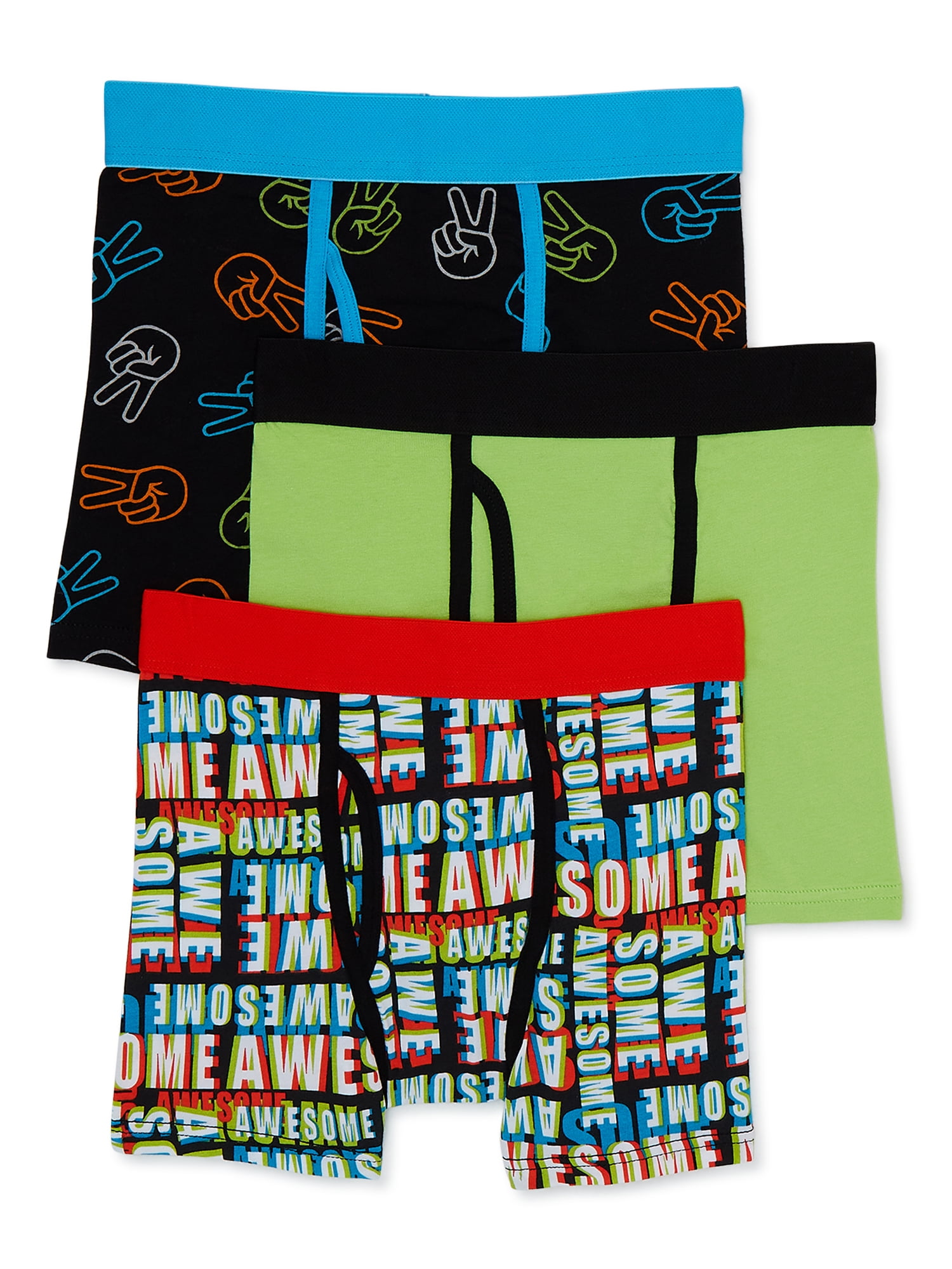 Wonder Nation Boys Awesome Boxer Briefs, 3 Pack, Sizes S-XL - Walmart.com