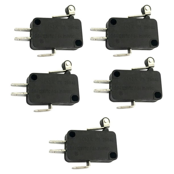 5 Pieces Momentary Hinge Metal Roller Lever Micro Switch, 12V 3 Pins ...