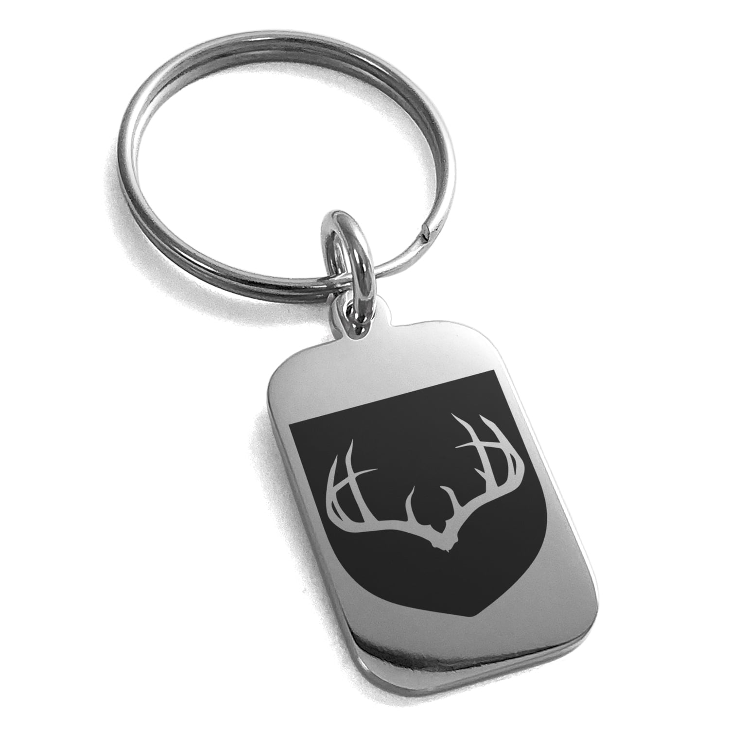 Stainless Steel Antlers Fortitude Coat of Arms Shield Engraved Small ...