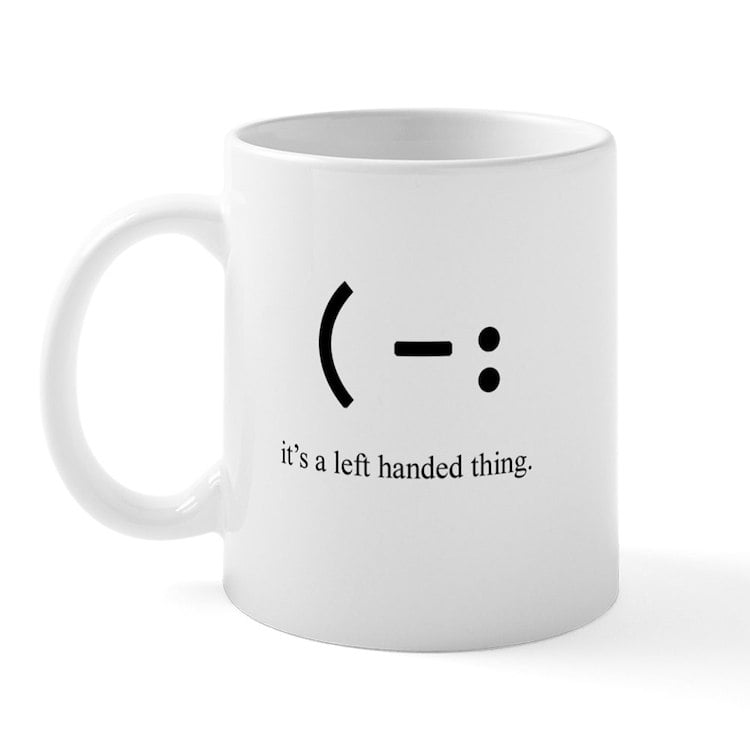 CafePress - Left Handed Mug - 11 oz Ceramic Mug - Novelty Coffee Tea ...
