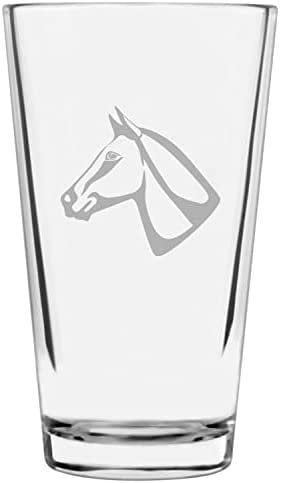 Altai Face Horse Themed Etched 16oz Libbey Pint Glass - Walmart.com