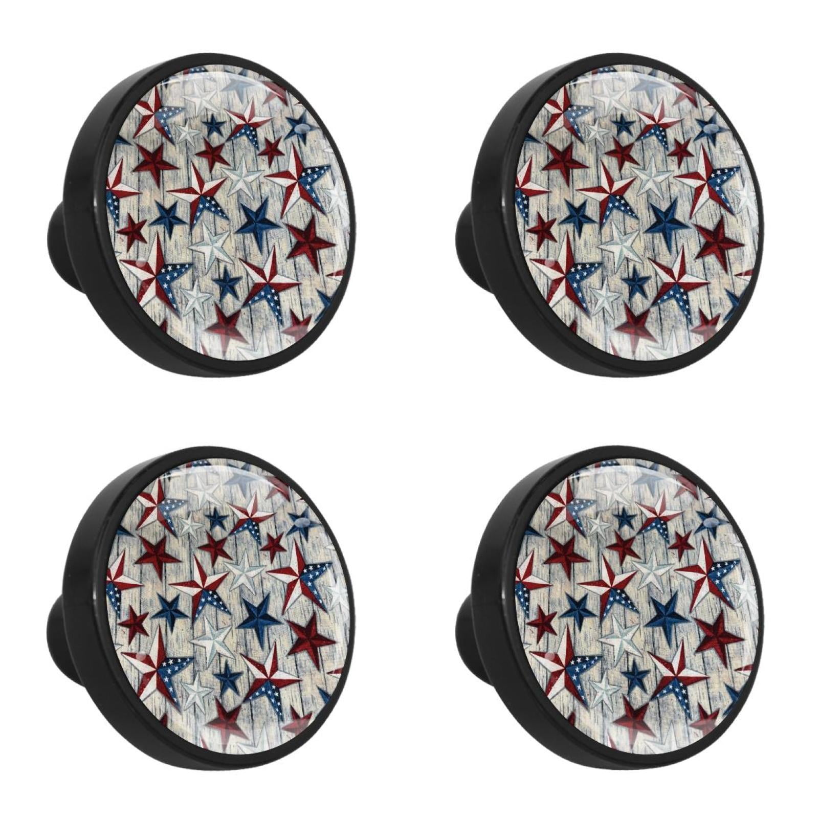 4 Pcs American Flag Stars Knobs for Kitchen Cabinet Cupboard Dresser ...