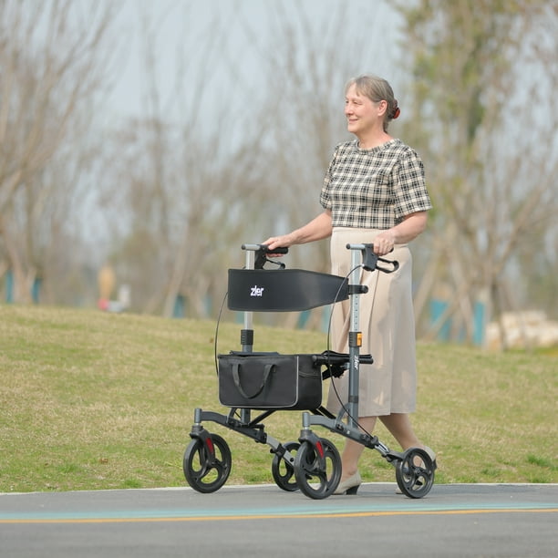 Zler Heavy Duty Rollator Walker - Bariatric Rollator Walker Supports Up ...