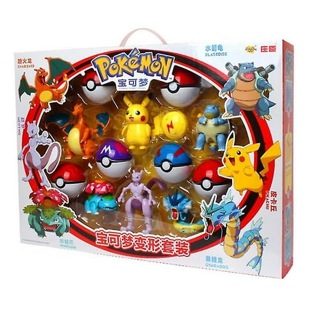 Pokemon Toys Set Pocket Monster Pikachu Deformed Action Figure Dragon ...
