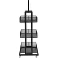 3-Tier Retail Display Rack with Locking Wheels and Mesh Baskets,Mobile ...