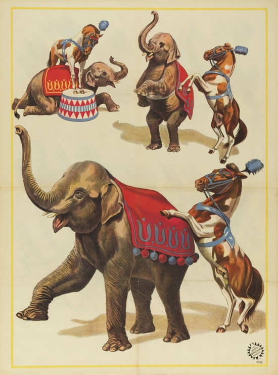 Vintage Circus Elephant Poster