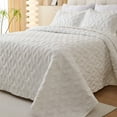 Stylish Solid Color Diamond Pattern Quilt Bedding Set with Shams ...