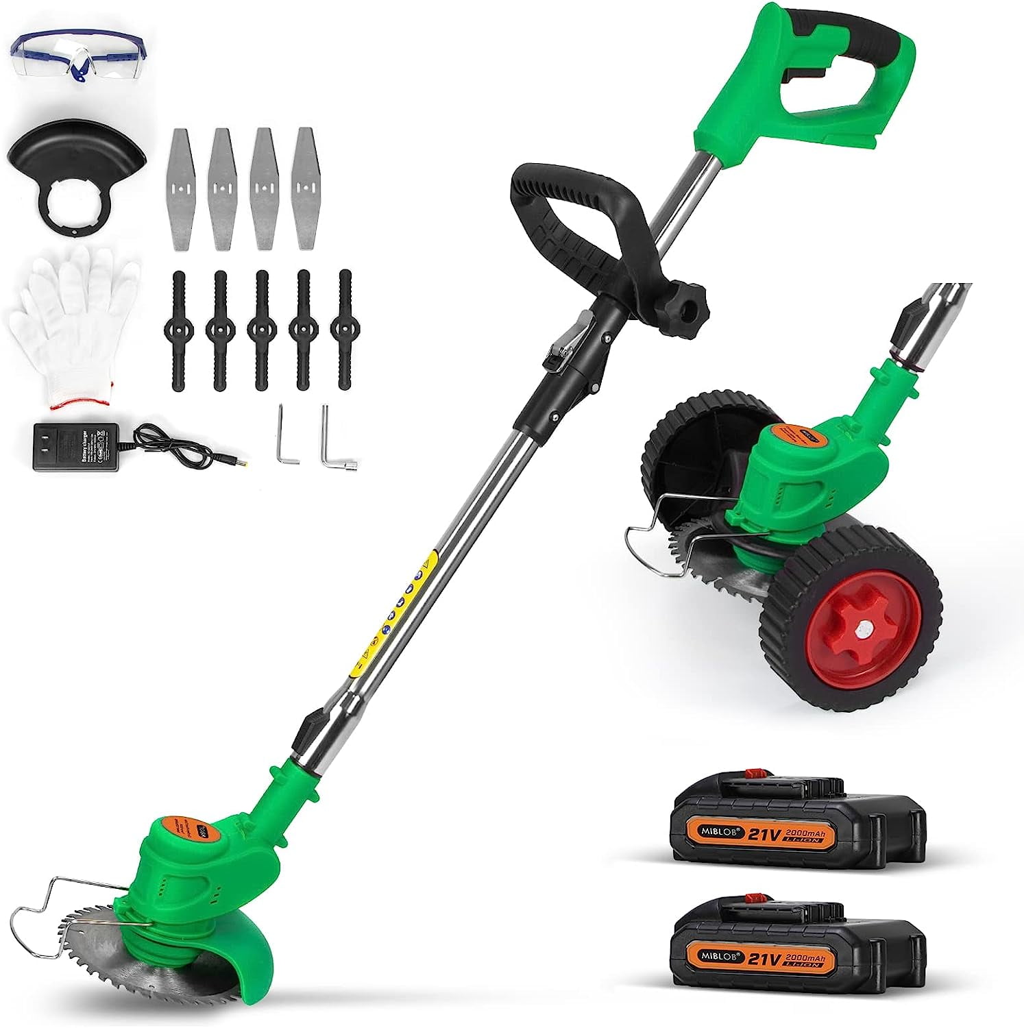 Cordless Weed Eater Grass Trimmer,3-in-1 Lightweight Push Lawn Mower ...