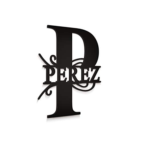JASS GRAPHIX Perez 12" Black Aluminum Composite Monogrammed Sign Door ...