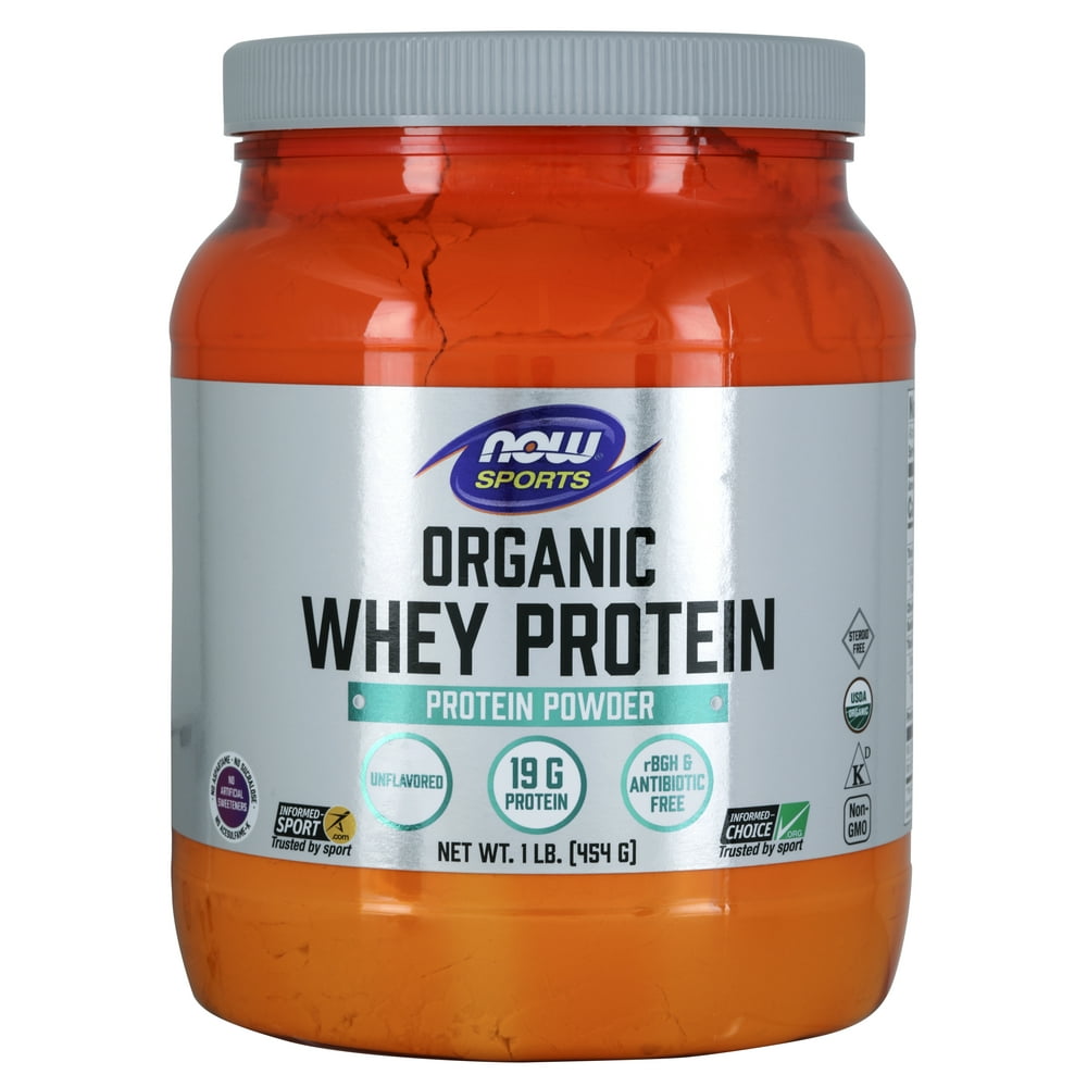NOW Sports Nutrition, Certified Organic Whey Protein 19 g, Unflavored ...