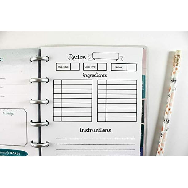 Recipe Inserts for 7 Disc Planners - Walmart.com
