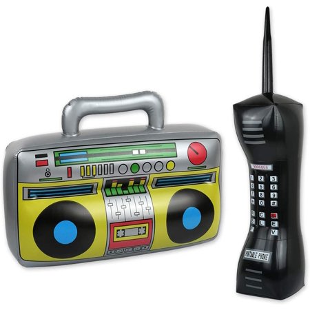 80s Party Decorations 2 Pieces Inflatable Radio Boombox and Mobile ...