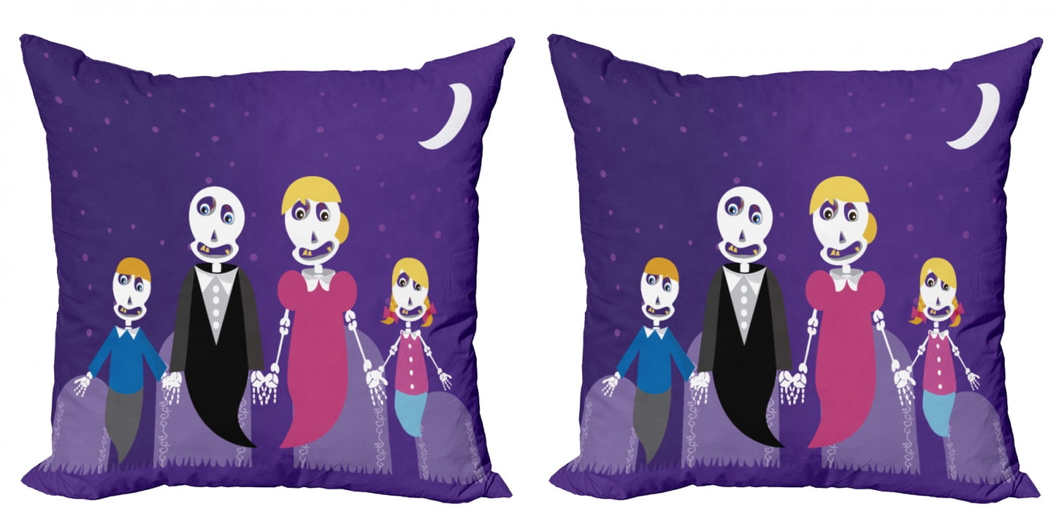 Day of the Dead Throw Pillow Cushion Cover Pack of 2, Ghost Family Hand ...
