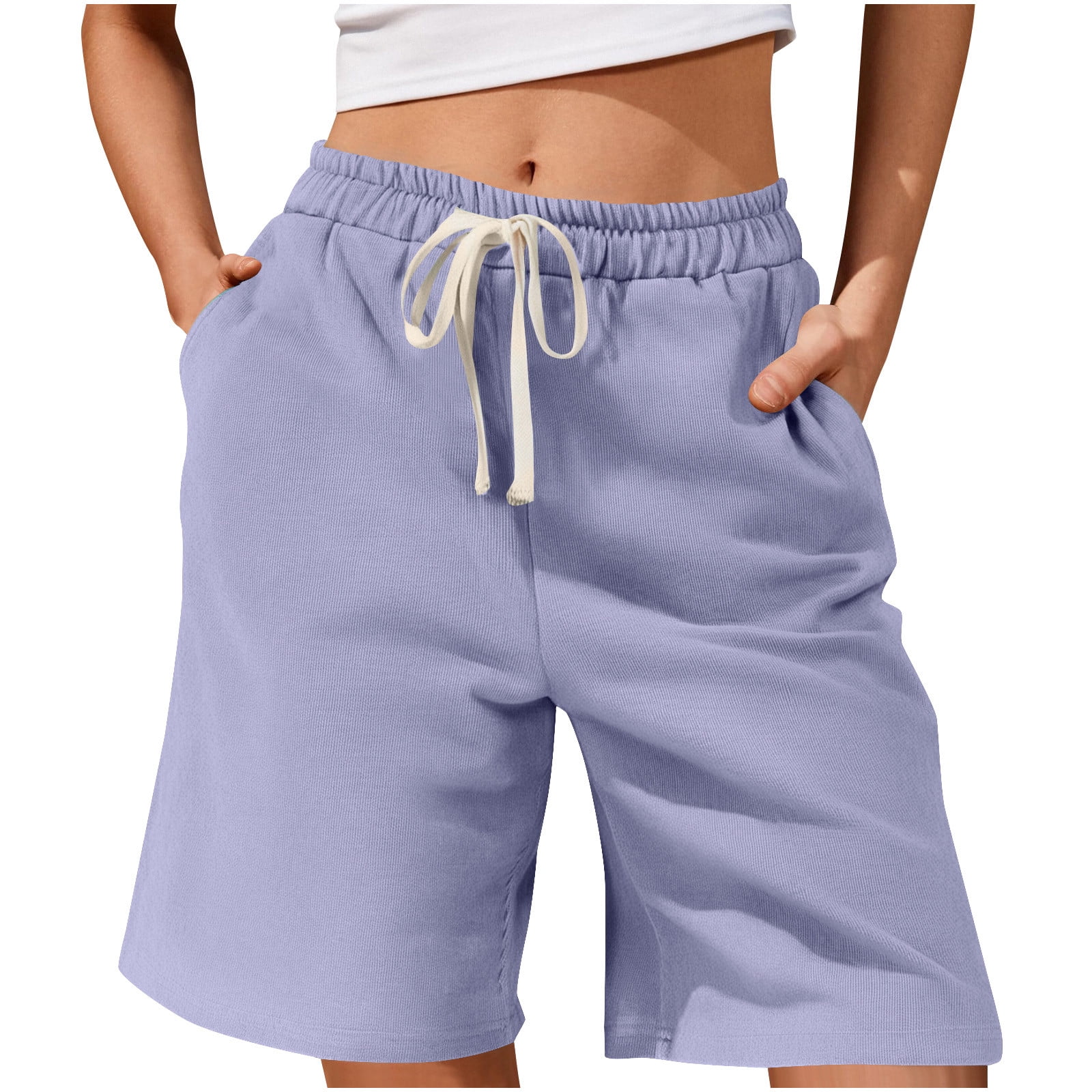 Click here for Tarylea Plus Size Women Shorts Knee Length Elastic... prices