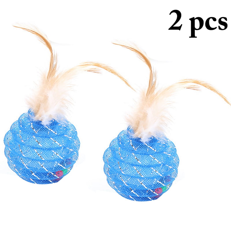 Click here for Nobrand 2pcs Cat Ball Toys Interactive Fake Feathe... prices
