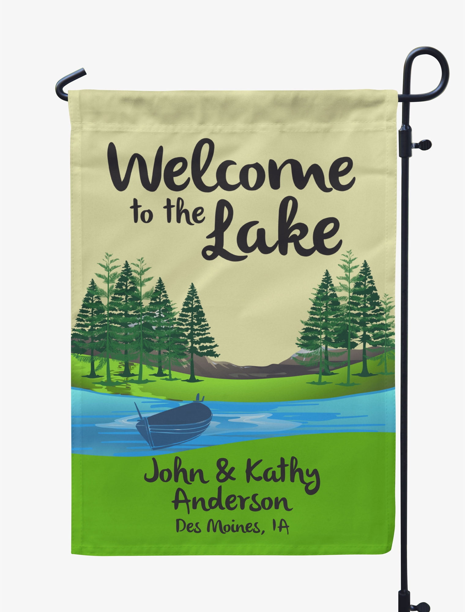 Printtoo Tan Welcome To The Lake Outdoor Camping Flags Personalized ...