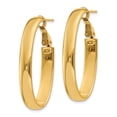 14k 7.75mm Oval Omega Back Hoop Earrings 14k Yellow Gold Earrings ...