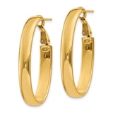 14k 7.75mm Oval Omega Back Hoop Earrings 14k Yellow Gold Earrings ...