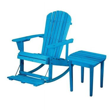 Merrick Lane Adirondack Rocking Chair with Cup Holder, Weather ...