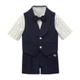 Boys Shorts Sets Summer Formal 4 Piece Set Short Sleeve Shirt Vest ...