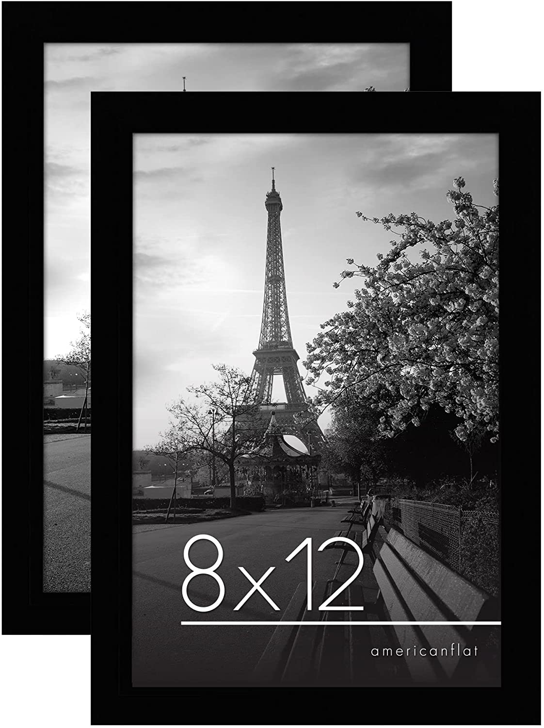 Americanflat 8x12 Picture Frame in Black with Shatter Resistant Glass ...