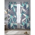Abstract Tribal Triangle Pattern Sheer Curtains 2 Panels Set Rustic ...