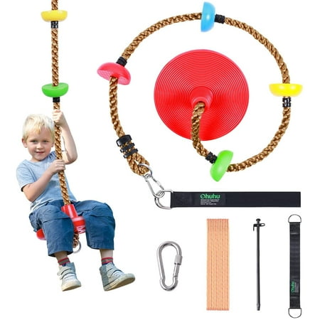 Climbing Rope Tree Swing with Platforms and Disc Swings Seat ...