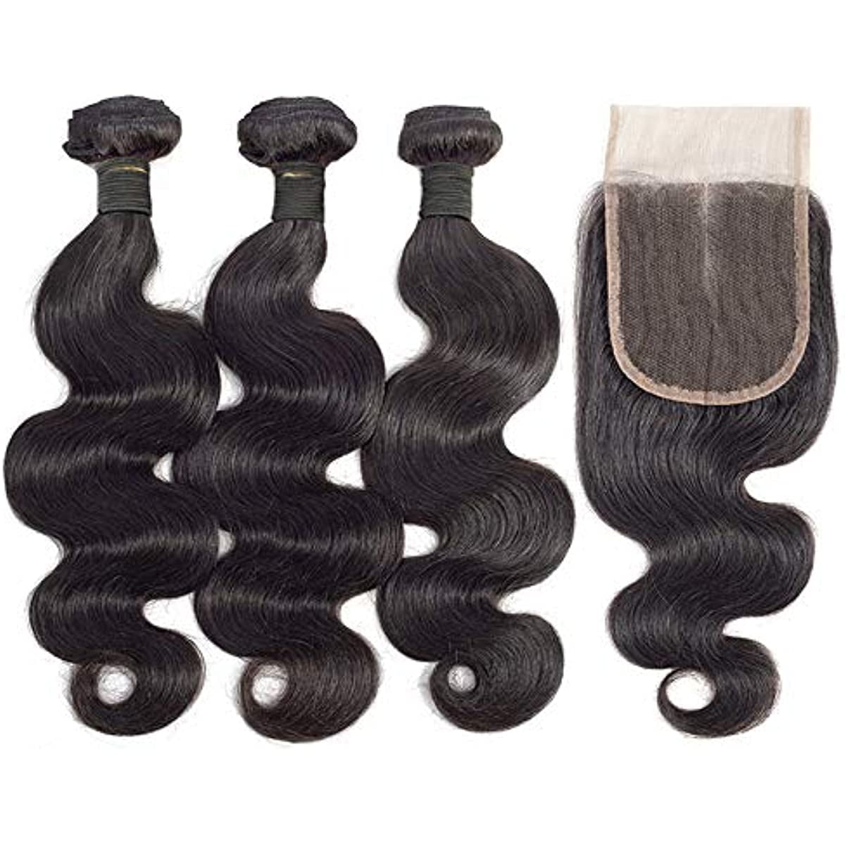Body Wave Hair Bundles With Closure Virgin Brazilian Human Hair Weave ...