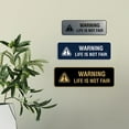 Standard Warning Life is Not Fair Sign (White/Red) - Small - Walmart.com