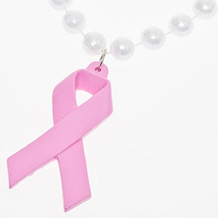 Beads w/Pink Ribbon Medallion Party Accessory (1 count) (1/Card ...