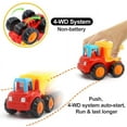Push and Go Friction Powered Cars Construction Vehicles Toy Set Tractor ...
