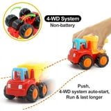 BTEPSGA Push and Go Friction Cars Construction Vehicle Set, 4-pc ...
