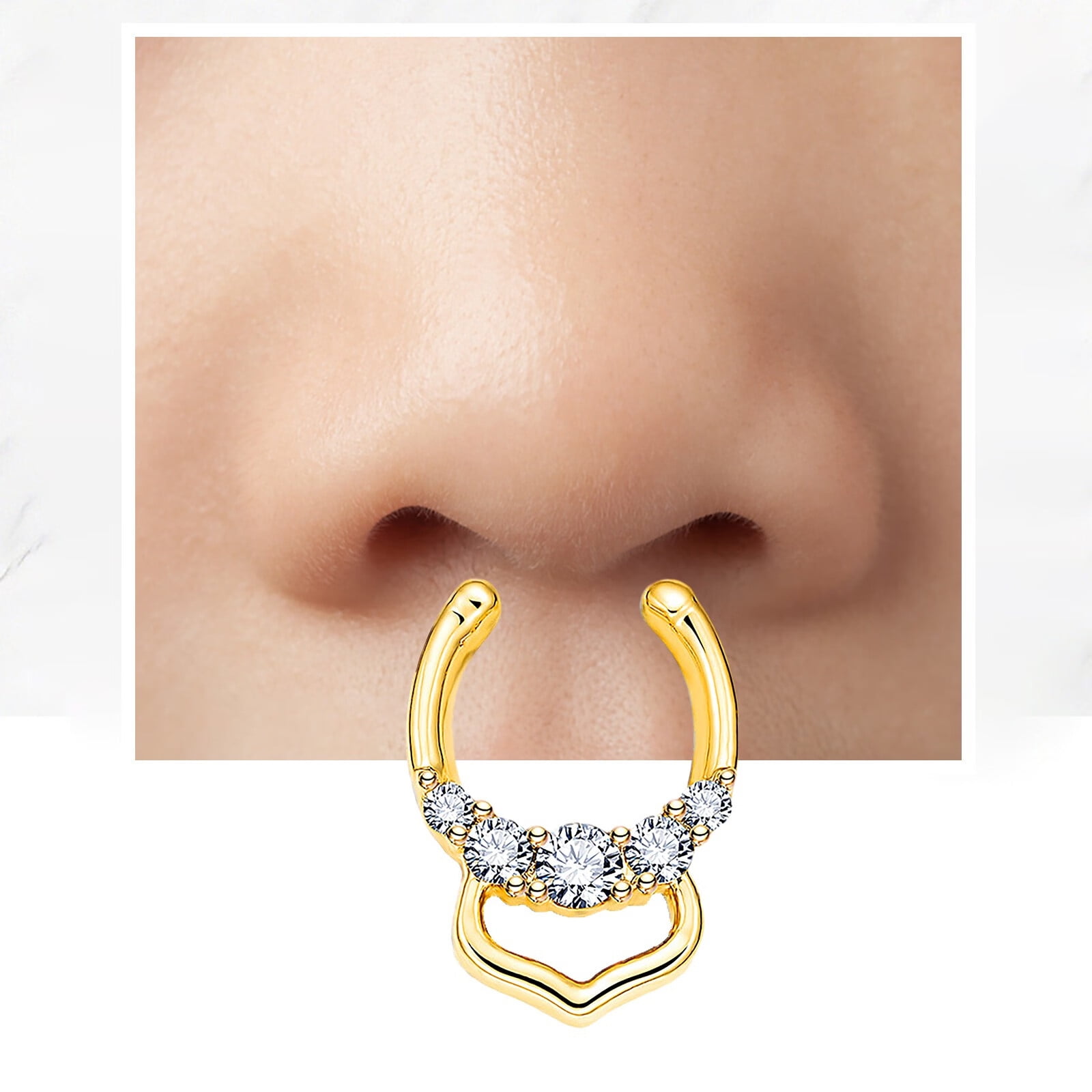 Faux Nose Ring Fake Nose Hoop Design Nose Clip Non Piercing