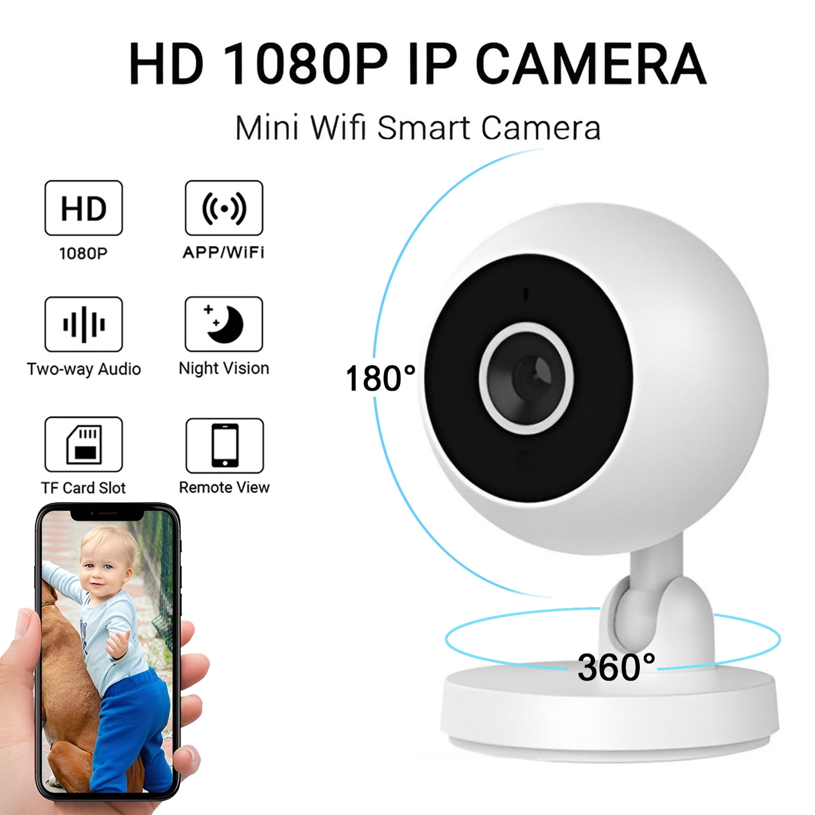 2 Pack Camera for Room,WiFi Camera, In Home Smart Cameras, 1080P Indoor ...