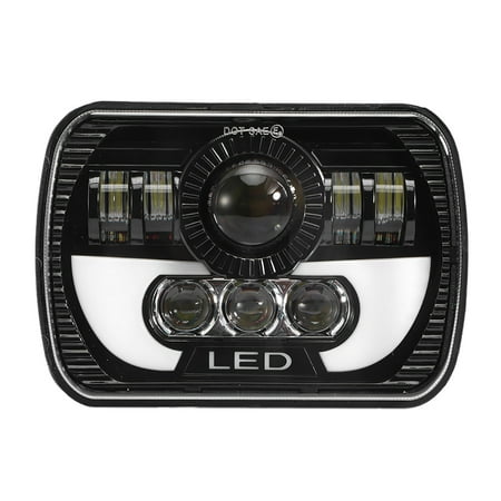 Led Headlight 5x7in Universal Headlight 90W LED Square Light High/Low ...
