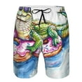 Salouo Alligator Donut Pool Float Pattern Swim Trunks for Men,Men's ...