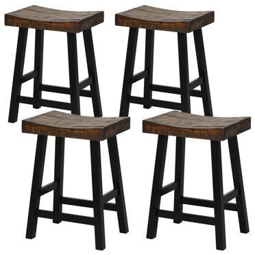 Gymax 4-Piece Kitchen Bar Stool Set, 25.5'' Swivel Counter Height ...