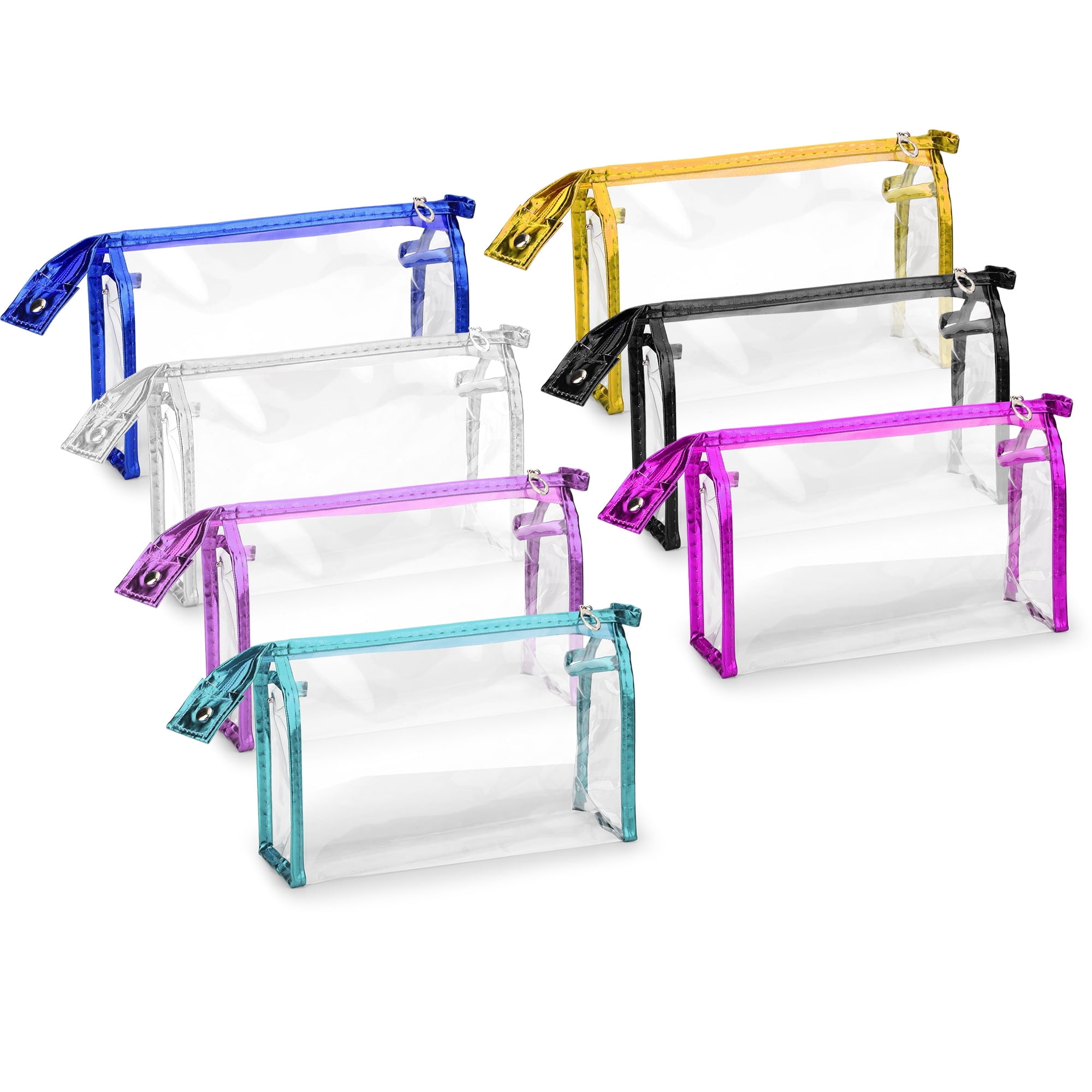 EEEkit 7Pcs Clear Makeup Bags, Waterproof PVC Cosmetic Pouch Stationery ...
