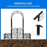 Dextrus Heavy Duty Steel Garden Arch with Planter Boxes and Gate ...