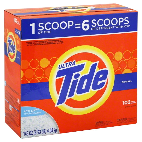 Tide Ultra Original Scent Powder Laundry Detergent, 102 Loads, 143 oz ...