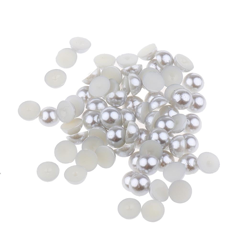 500x Half Round Flatback Pearl Embellishment for Nair Art Crafts Grey ...